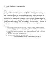 Lab Instruction Pdf Cpe Embedded System Design Lab