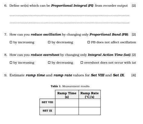 Solved P1 Temperature Control 1 What Isare The Specific