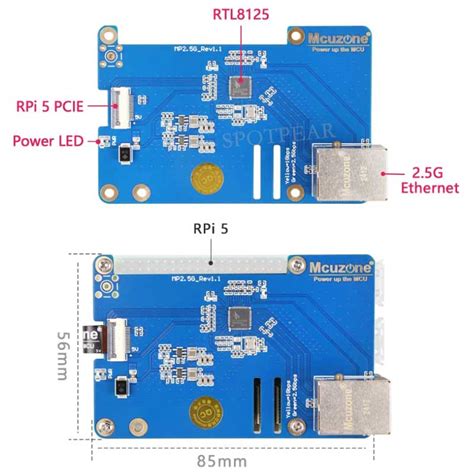 Mp2 5g Raspberry Pi 5 Pcie To 2 5g Ethernet Hat Pi5 Rtl8125
