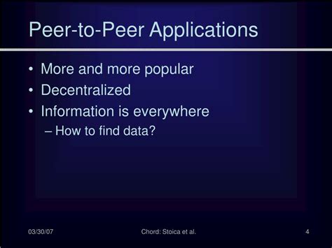 Ppt Chord A Scalable Peer To Peer Lookup Protocol For Internet Applications Powerpoint