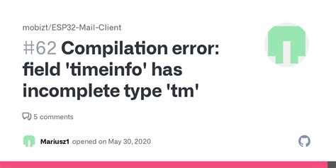 Compilation Error Field Timeinfo Has Incomplete Type Tm Issue