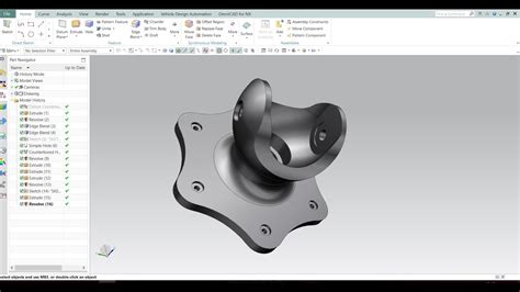 Siemens Nx Cad Basic Extrude And Revolve Tutorial In Nx Simens Youtube