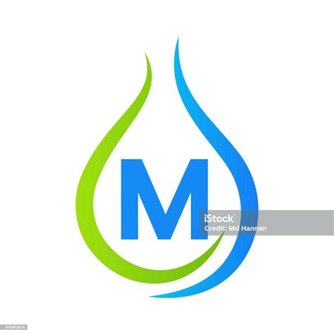 편지 M 드롭 워터 로고 디자인 벡터 템플릿 최소한의 물 로고 기호 0명에 대한 스톡 벡터 아트 및 기타 이미지 0명 개념 깨끗한 Istock