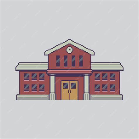 Premium Vector Pixel Art Illustration School Pixelated School School