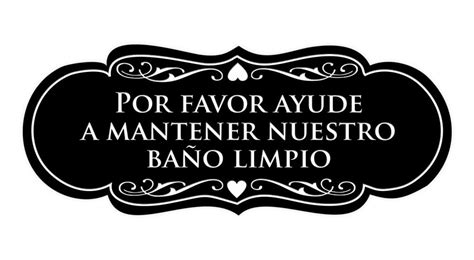 Designer Spanish Por Favor Ayude A Mantener Nuestro Bao Limpio Wall Or Door Sign Etsy