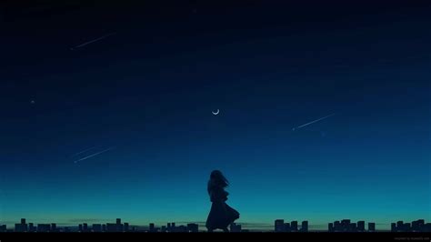 Moonlight Silhouette Anime Girl Live Wallpaper Moewalls