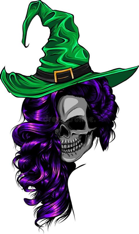 Illustration Of Skull Girl With Cap On Head On White Background Vector
