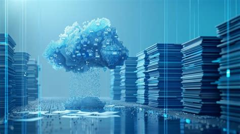 Cloud Computing In Data Center Premium Ai Generated Image