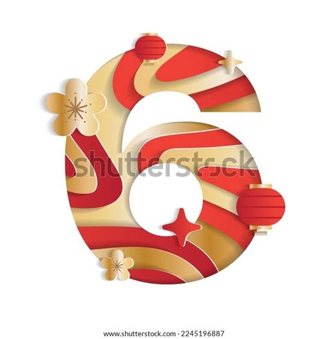 6 Numeric Number Chinese New Year Stock Vector Royalty Free