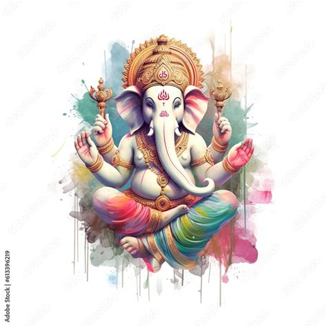 Illustration Of Lord Ganesha For Ganesh Chaturthi Ai Generated Stock Illustration Adobe Stock