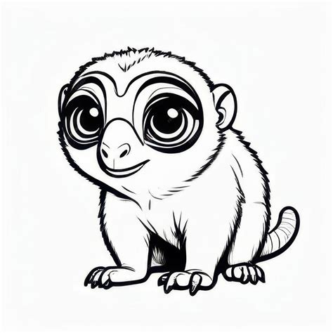 Cuscus Outline Black And White Cute Coloring Book Premium Ai