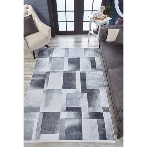 Ivy Bronx Dannelle Grey Modern Polyester Digital Print Area Rug