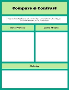 Internal Vs External Fertilization Compare And Contrast By MadMeis Science