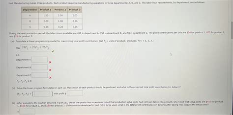 Solved And For Product A Formulate A Linear Chegg