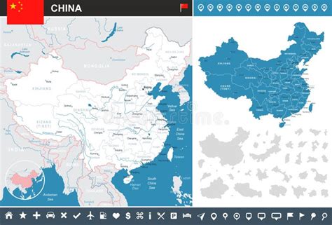 Taiwán Mapa Y Bandera Infographic Ejemplo Detallado Del Vector