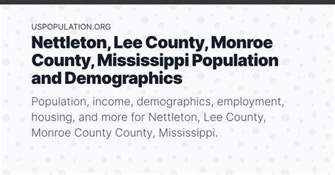 Nettleton Lee County Monroe County Mississippi Population Income