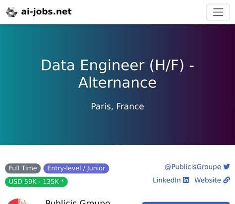Hiring Data Engineer Hf Alternance In Paris France Raimljobs