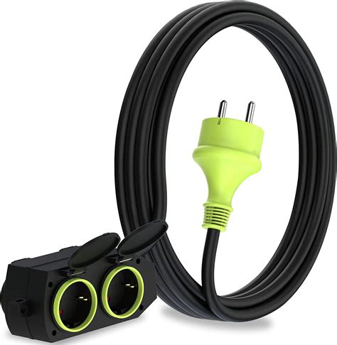 MutecPower 3m Verlängerungskabel mit 4 schuko steckdosen für den aussenbereich IP44 H05RR F3G 1