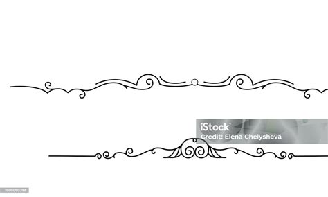 Black And White Set Of Delimiters For Text Dividers Stock Illustration