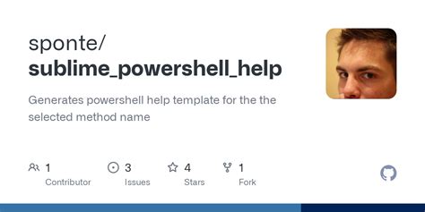 Github Spontesublimepowershellhelp Generates Powershell Help Template For The The Selected