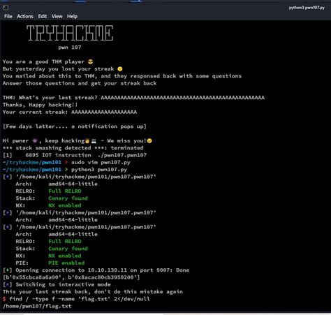 Tri Wibowo Cahyo On Linkedin Tryhackme Pwn101 Room Beginner Level