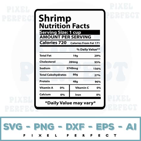Shrimp Nutrition Facts Funny Christmas Svg Inspire Uplift