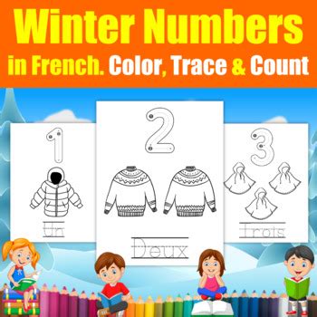 Winter Numbers In French Printable Worksheets To Color Trace Count
