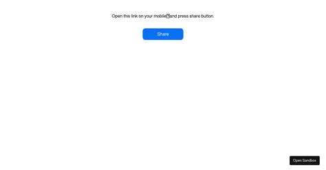 React Mobile Share Examples Codesandbox