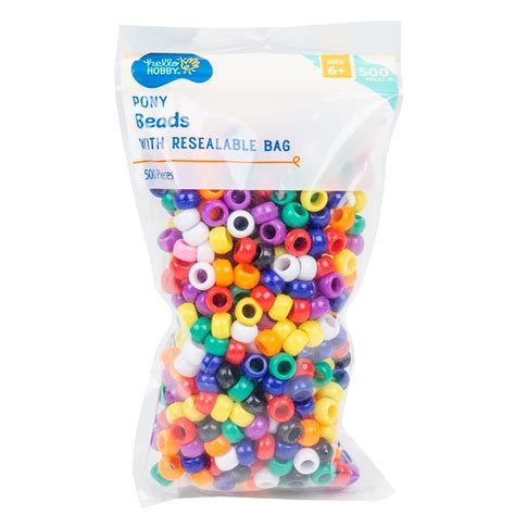 Hello Hobby Multicolor Pony Plastic Beads 500 Pack Walmart