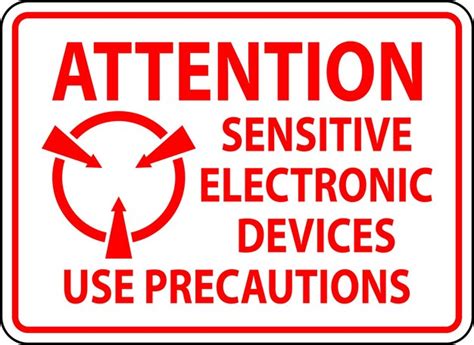 Premium Vector Static Warning Sign Attention Sensitive Electronic