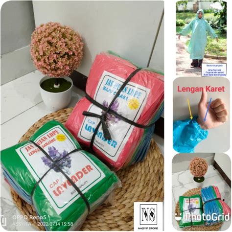 Jual Jas Hujan Plastik HDPE Ponco Jas Hujan Plastik Karet Lengan Atasan