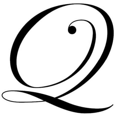 Free Cursive Letters Printable Royal Fancy Capital Q