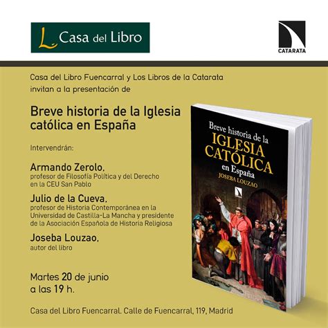 Presentación De Libro Breve Historia De La Iglesia Católica En España