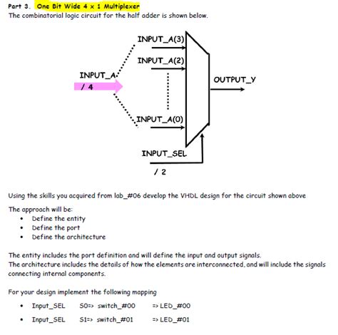 Solved Part 3 One Bit Wide 4 X 1 Multiplexer The