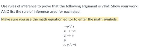 Solved Use Rules Of Inference To Prove That The Following Chegg