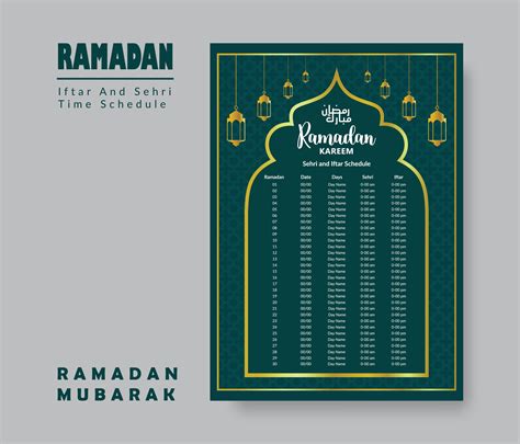 Ramadan calendrier conception modèle 2024 Ramadan calendrier imsakia