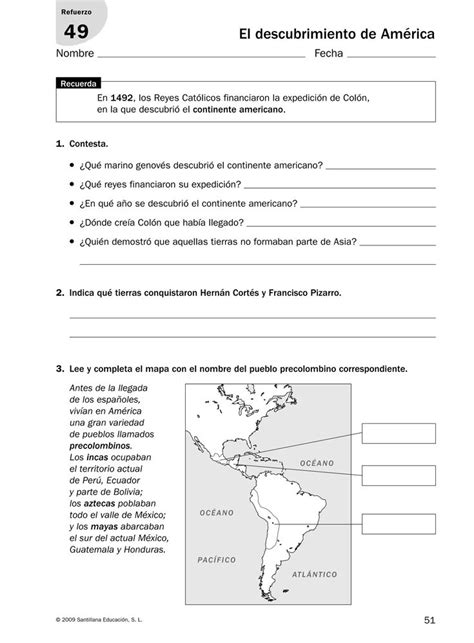 Actividades De Refuerzo Conocimiento Del Medio 6º Enseñanza De La