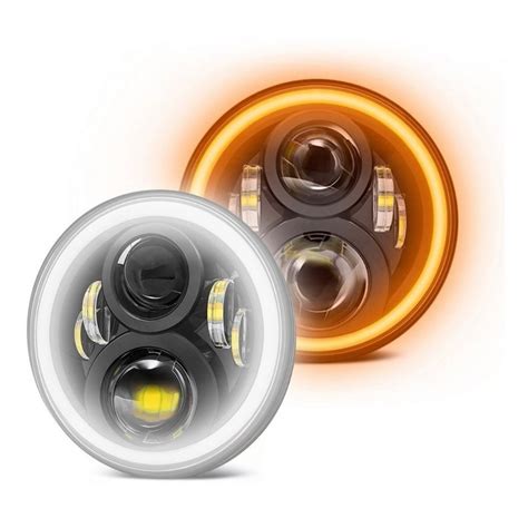 1 Farol Led Projetor 7 Polegadas Fusca Kombi Opala Jeep Chevette C10 Caminhao Constelation Seta