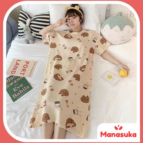 Jual Ms Baju Tidur Daster Wanita Dewasa Motif Kartun Lucu Piyama Kaos Panjang Fashion Perempuan