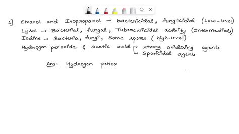 SOLVED Which Of The 8 Disinfectants Tested Demonstrated The Broadest