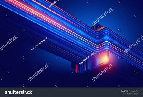 Quantum Flow Information Strings Beams Digital Stock Illustration
