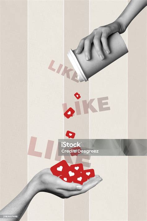 트렌드 삽화 스케치 이미지 콜라주 흑백 손 잡기 음료 커피 컵 던지다 팔 캐치 온라인 알림 사랑 심장 배너와 같은 사랑 가리키기에 대한 스톡 사진 및 기타 이미지 Istock