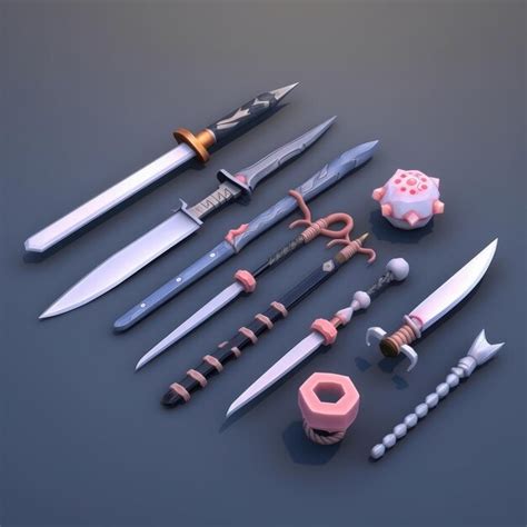 Premium Photo A Collection Of Scissors And A Small Box With A Pink
