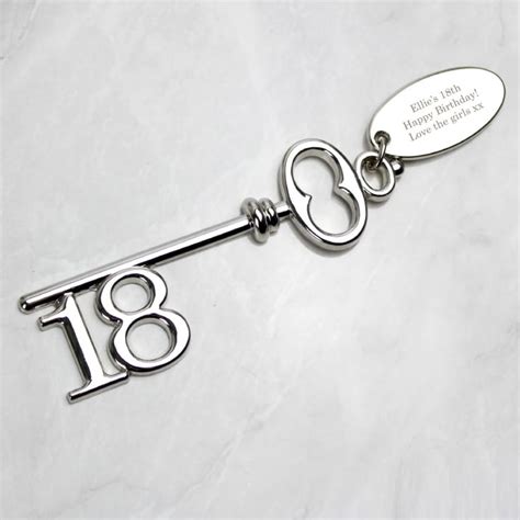 Personalised Silver 18th Birthday Key | Find Me A Gift