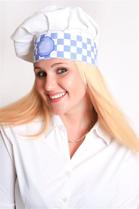Vrouwelijke Chef Kok Stock Afbeelding Image Of Achtergrond 23781399