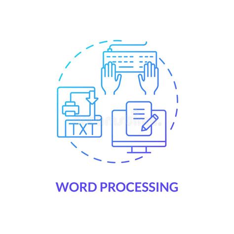 Word Processing Blue Gradient Concept Icon Stock Vector Illustration