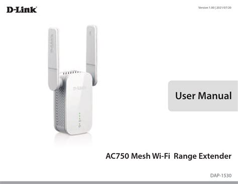 AC Mesh Wi Fi Range Extender User Manual D Link