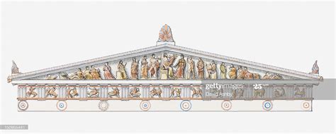 Illustration Reconstruction Of Eastern Front Of The Parthenon