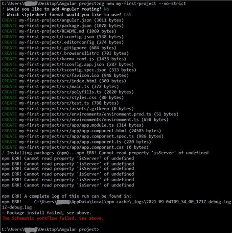 Error Message During Css Style Sheet Form Installation On My Angular First Project Stack Overflow