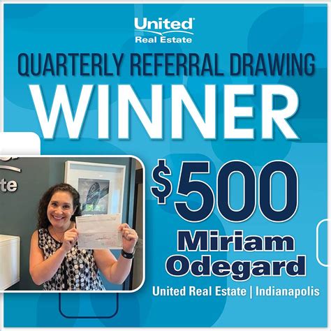Congratulations To The Lucky Winner Miriam Odegard Of United Real
